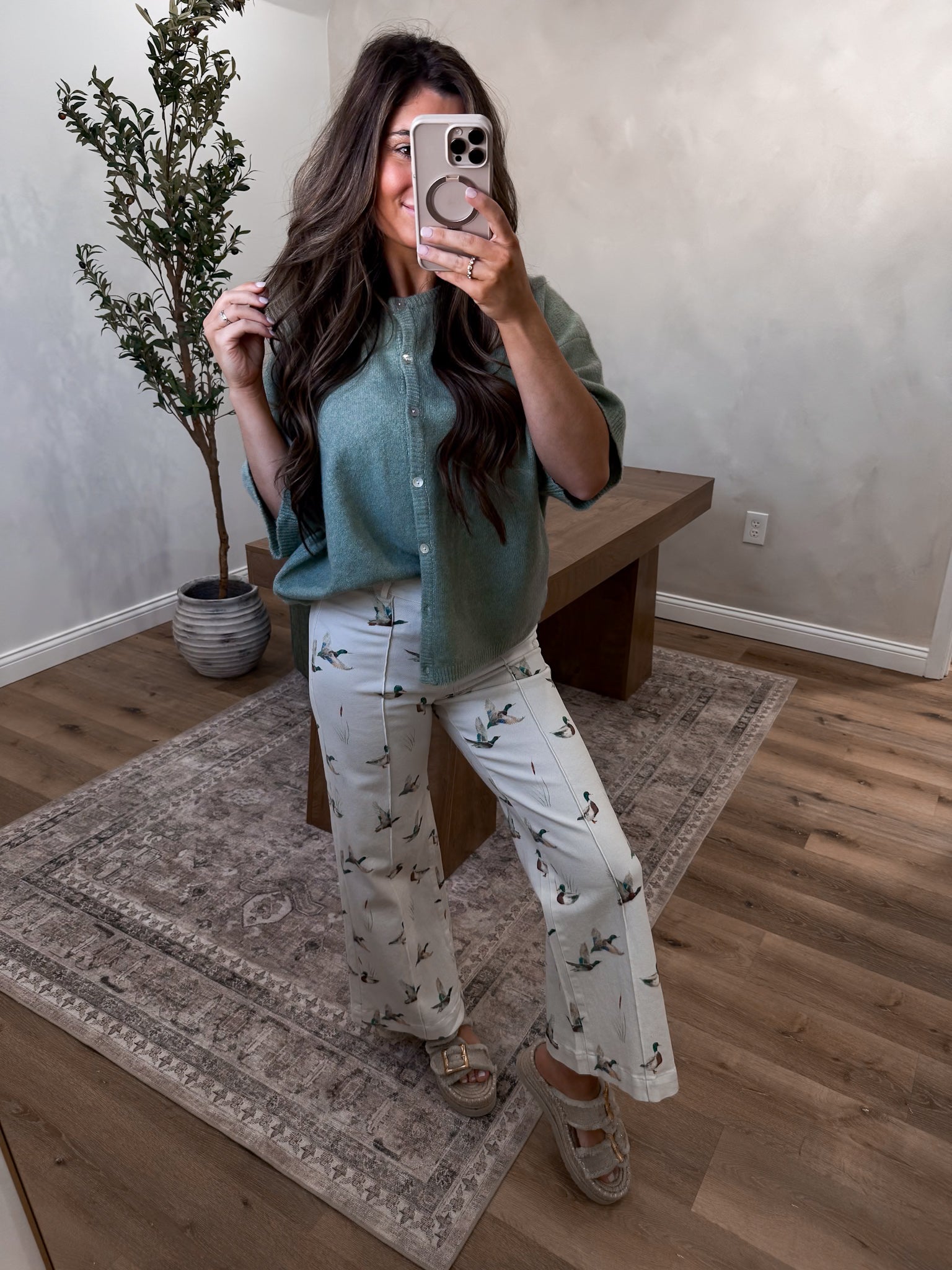 Mallard Printed Wide Leg Denim Jeans – Ethree Collective